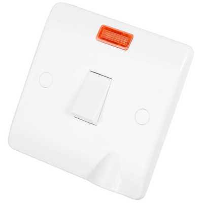Scolmore Click Mode 20A DP Switch with Neon and Flex Outlet White (CMA023) | CEF