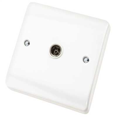 1 Gang Non Isolated Coaxial Socket White | CEF