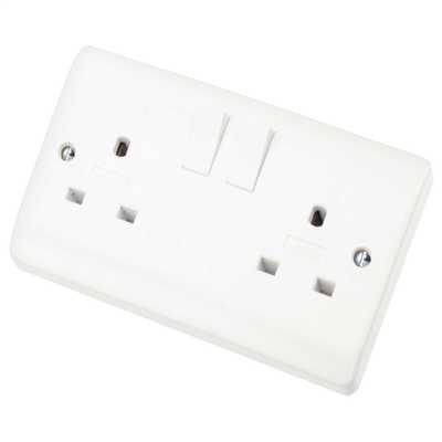 13A 2 Gang Non Standard Switched Socket White | CEF
