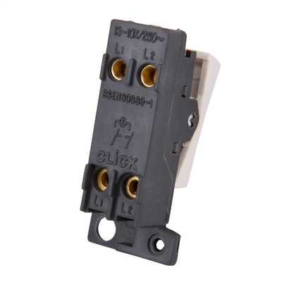 Scolmore Click Mini Grid 10A Double Pole Switch Module Polar White ...