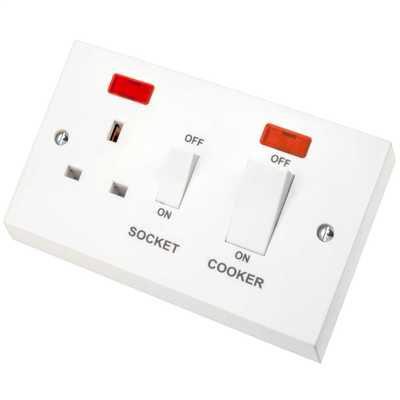 Scolmore Click Polar 45A DP Cooker Control Unit with Neon and White ...