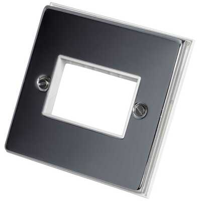 Scolmore Click Deco 1 Gang 3 Module Front Plate White Insert Polished ...