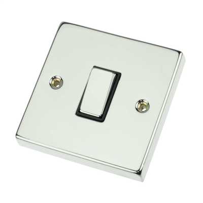 Scolmore Click Deco 10A 1 Gang 2 Way Switch Metal / Black Insert ...