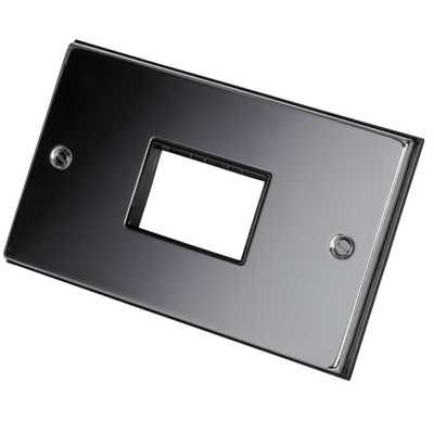 Scolmore Click Deco 2 Gang Triple Aperture Front Plate Black Insert ...