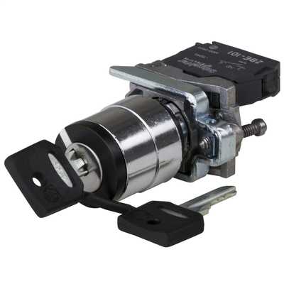 Telemecanique Selector Key Switch 2 Position Stay Put 1 NO Contact with ...