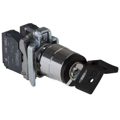 Schneider Telemecanique Selector Key Switch 3 Position Stay Put 2 NO ...