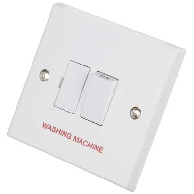 Volex 13A DP Switched Fused Spur marked Washing Machine White (VX1080 ...