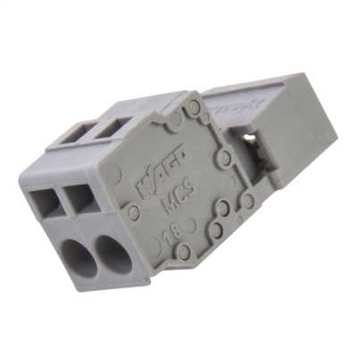 Wago Male Connector 2 Way Pin Spacing Grey (Sold in 1's) (231-602) | CEF