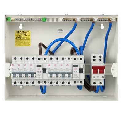 Wylex 10 Way Dual 80A Type A RCD High Integrity Metal Clad Consumer ...