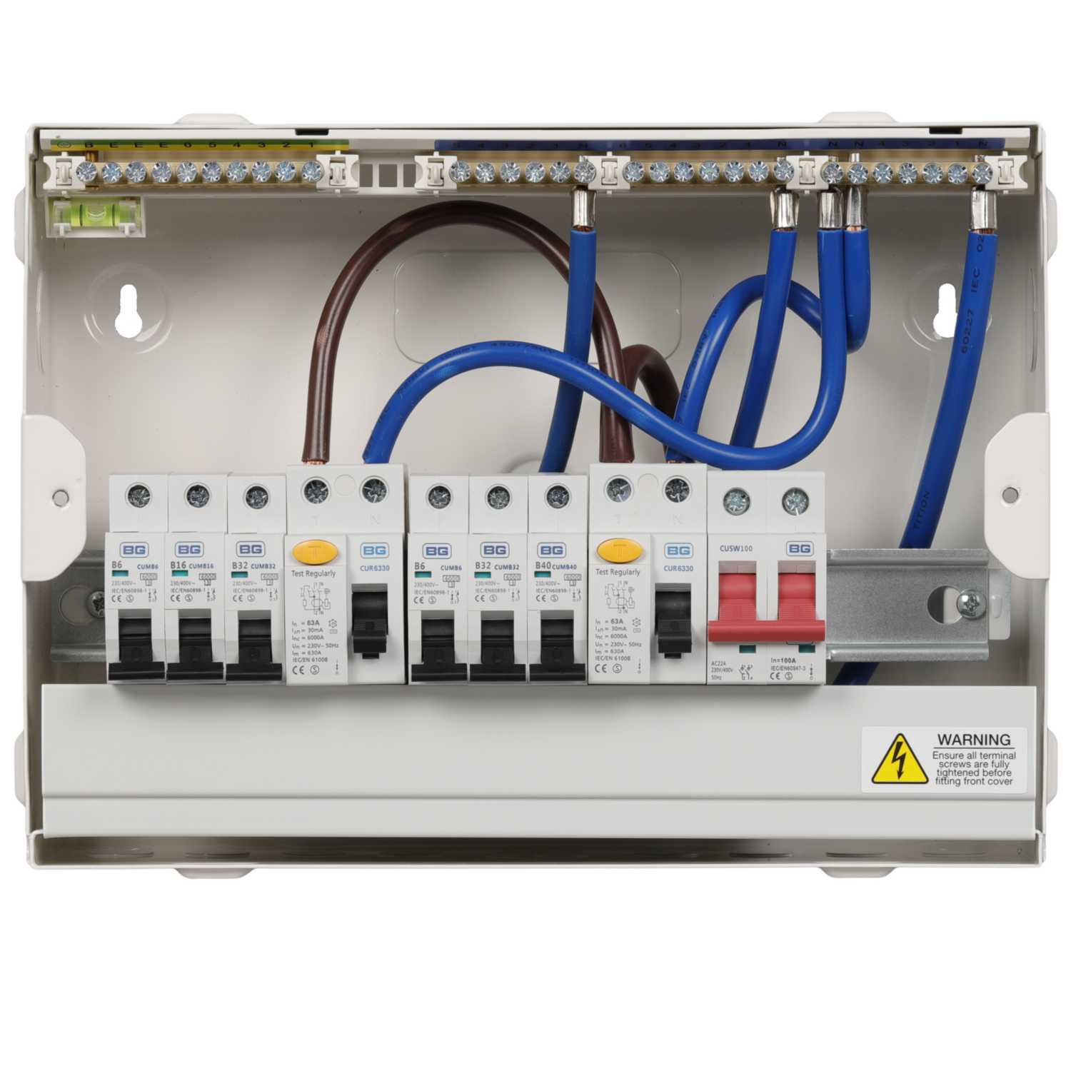 BG 6 Way Flexible Dual RCD Metal Clad Consumer Unit with 6 x MCB's (CFUDP16606) | CEF