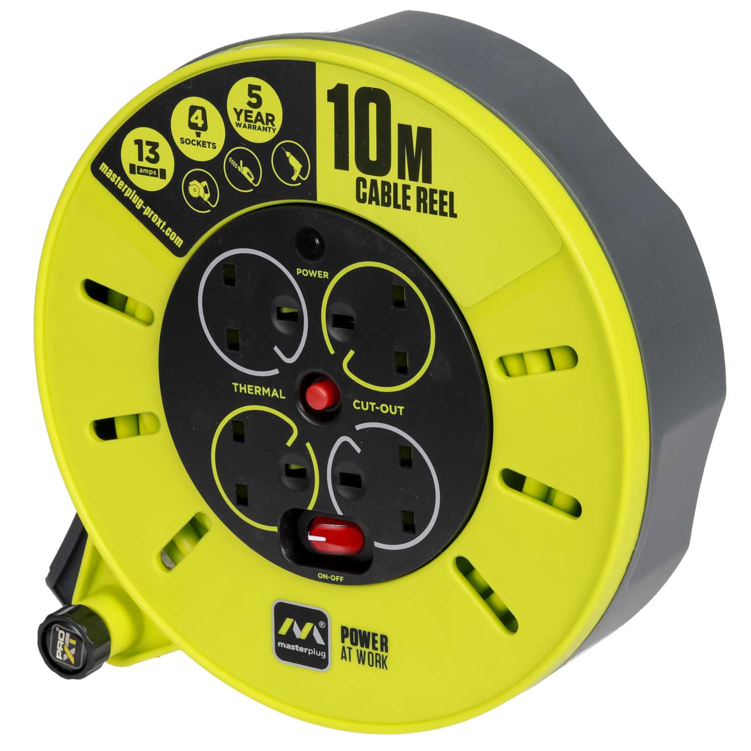 Masterplug 10m 13A 4 Socket Cassette Reel (CMU10134SL) | CEF