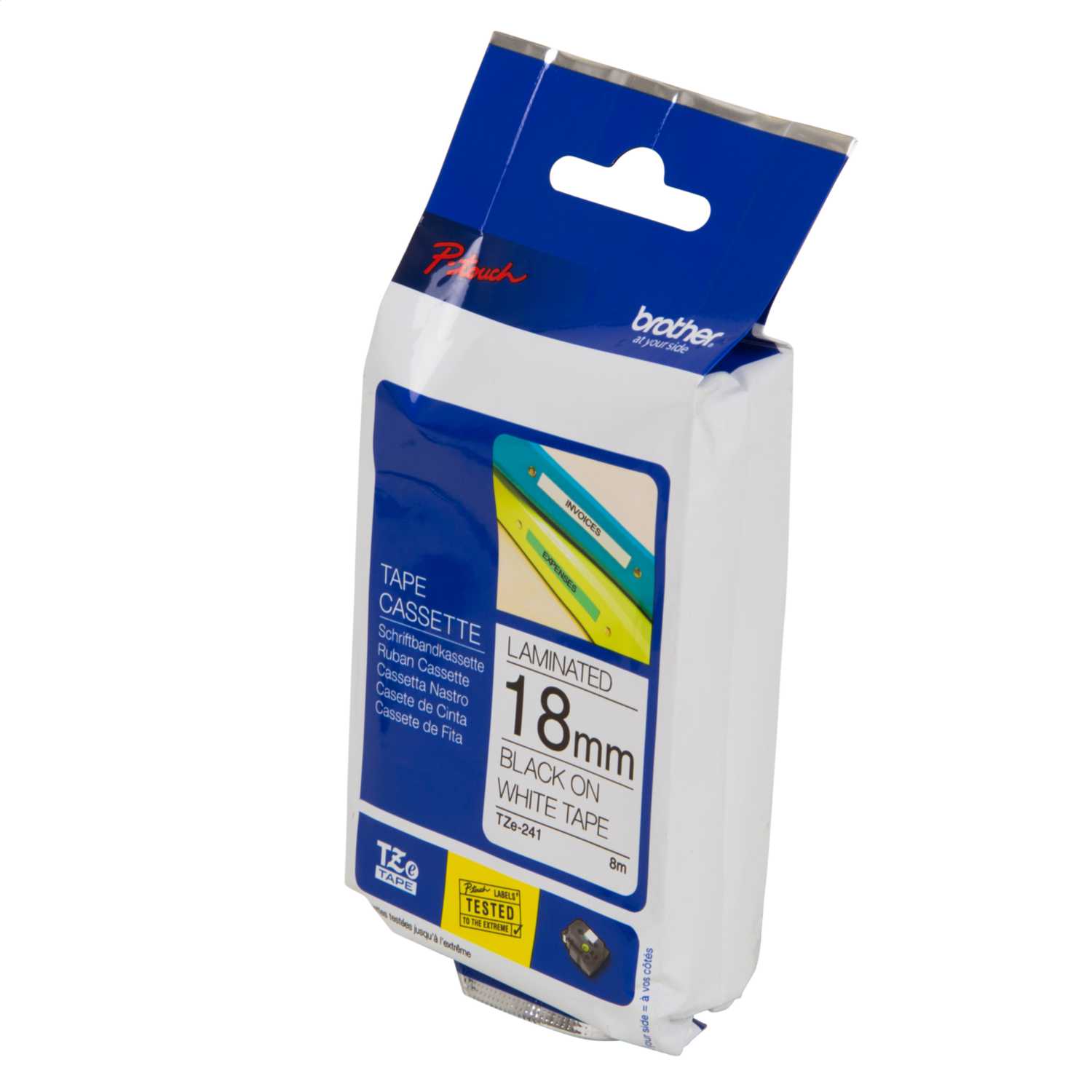 Brother 18mm x 8m Label Cartridge Black on White (TZE-241) | CEF