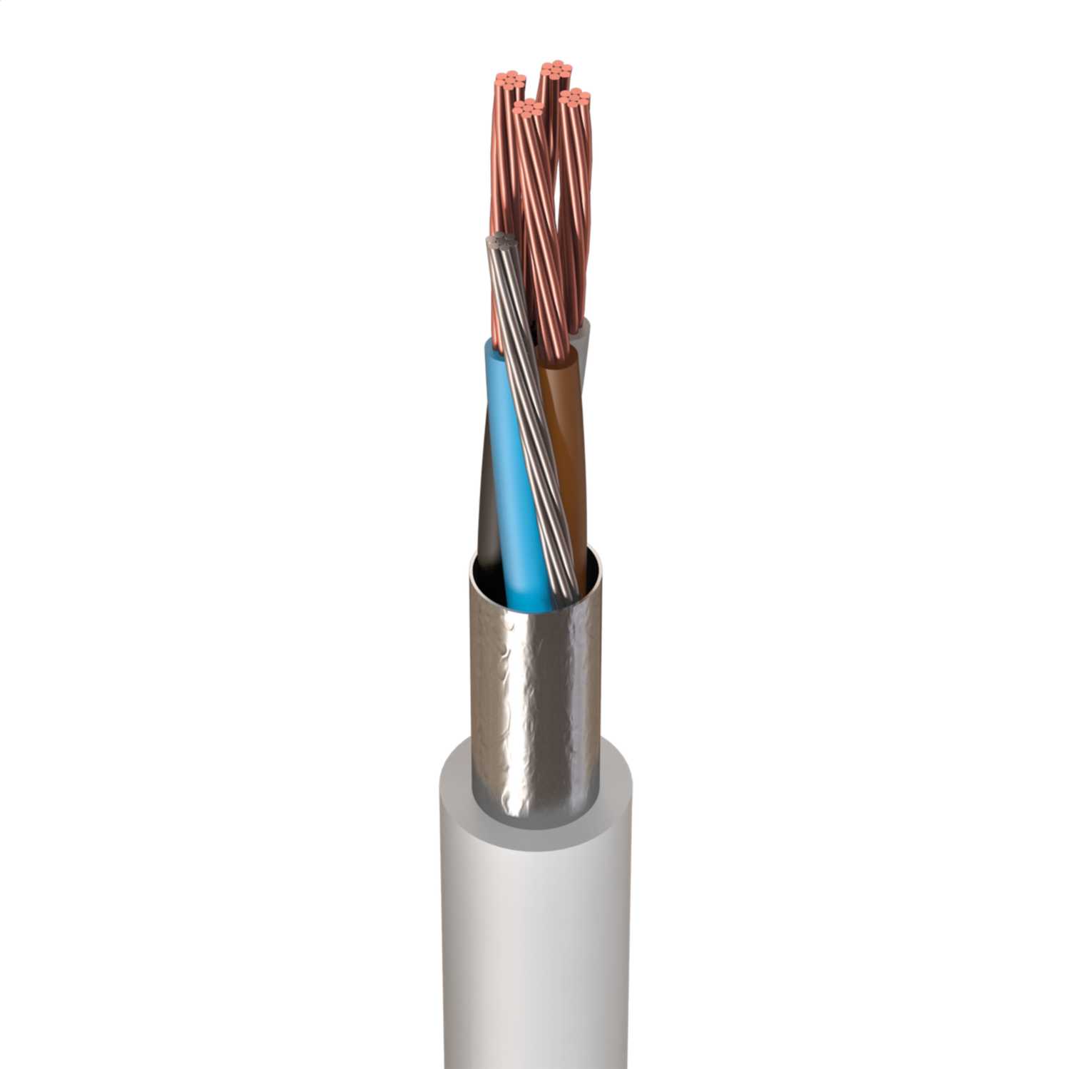 1.5mm² 4C+E Shielded LSOH Cable White (100m Drum) ( DFS4C1.5W100 ) | CEF