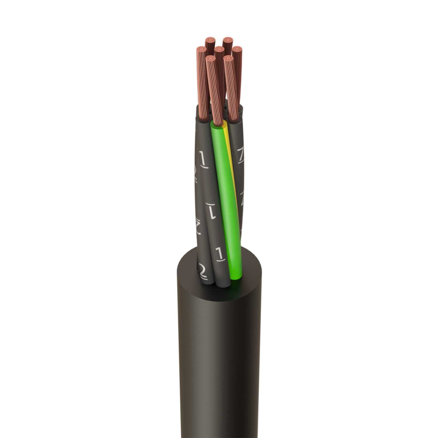 1.5mm² 7 Core HO7RNF Rubber Flexible Cable (Cut Length Sold By The Mtr ...