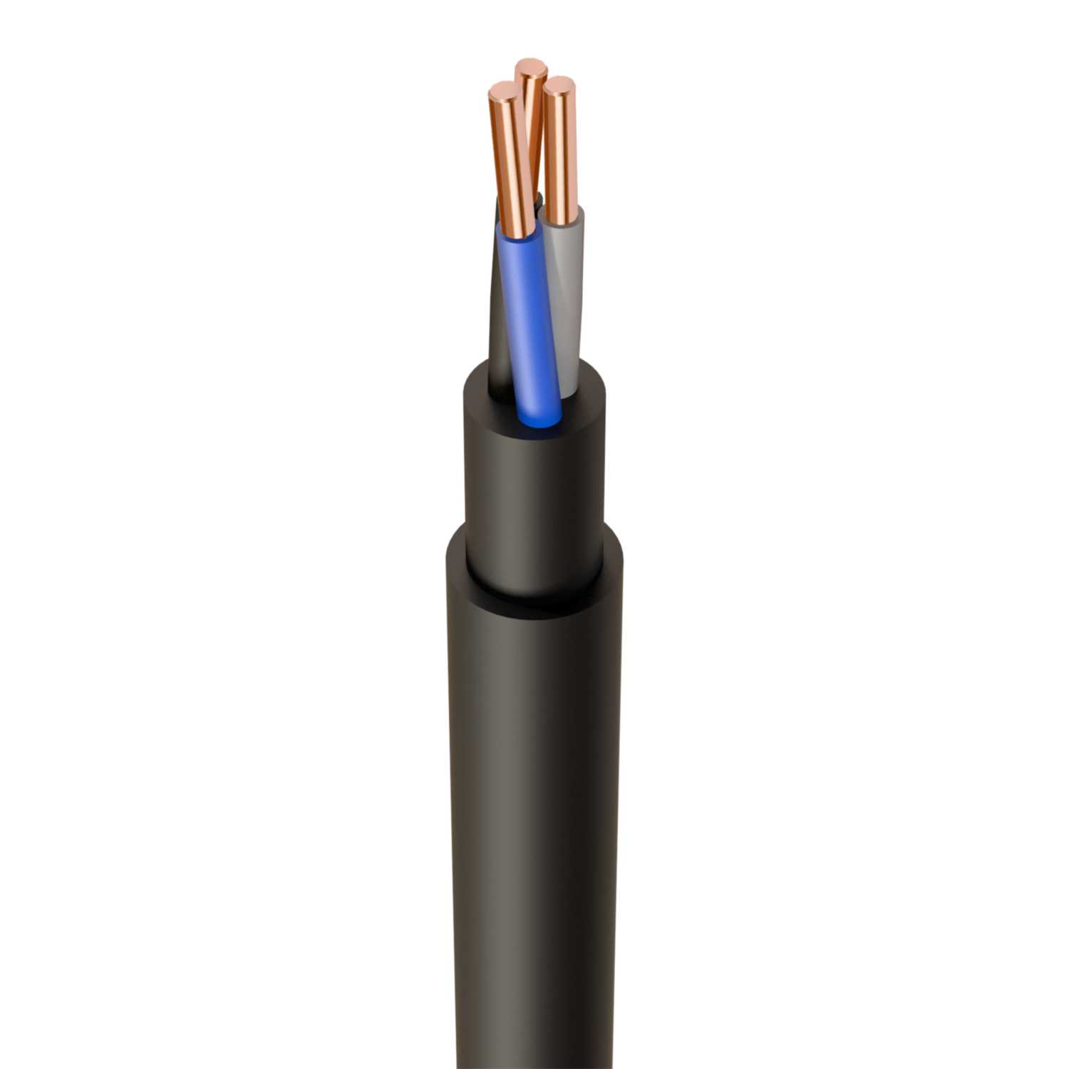 4mm² 3 Core Tuf Sheathed Cable Black (Cut Length Sold By The Mtr ...