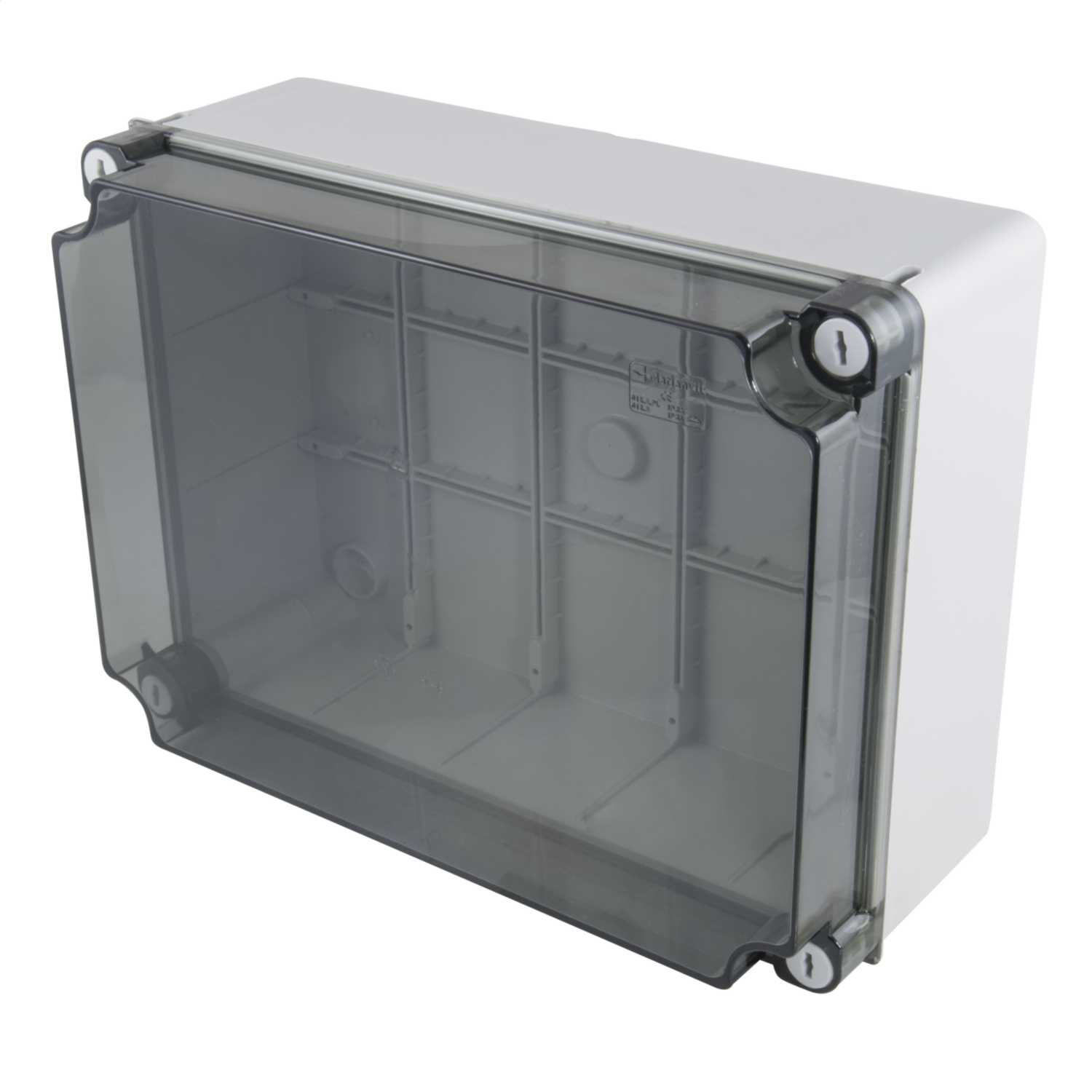 MCG 220mm x 300mm x 120mm Plastic Adaptable Box Grey with Clear Lid ...