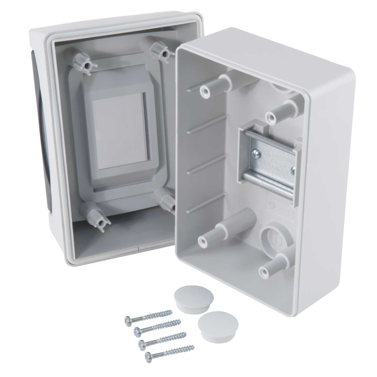 MCG 2 Module Insulated Enclosure with Access Window and Din Rail (940. ...