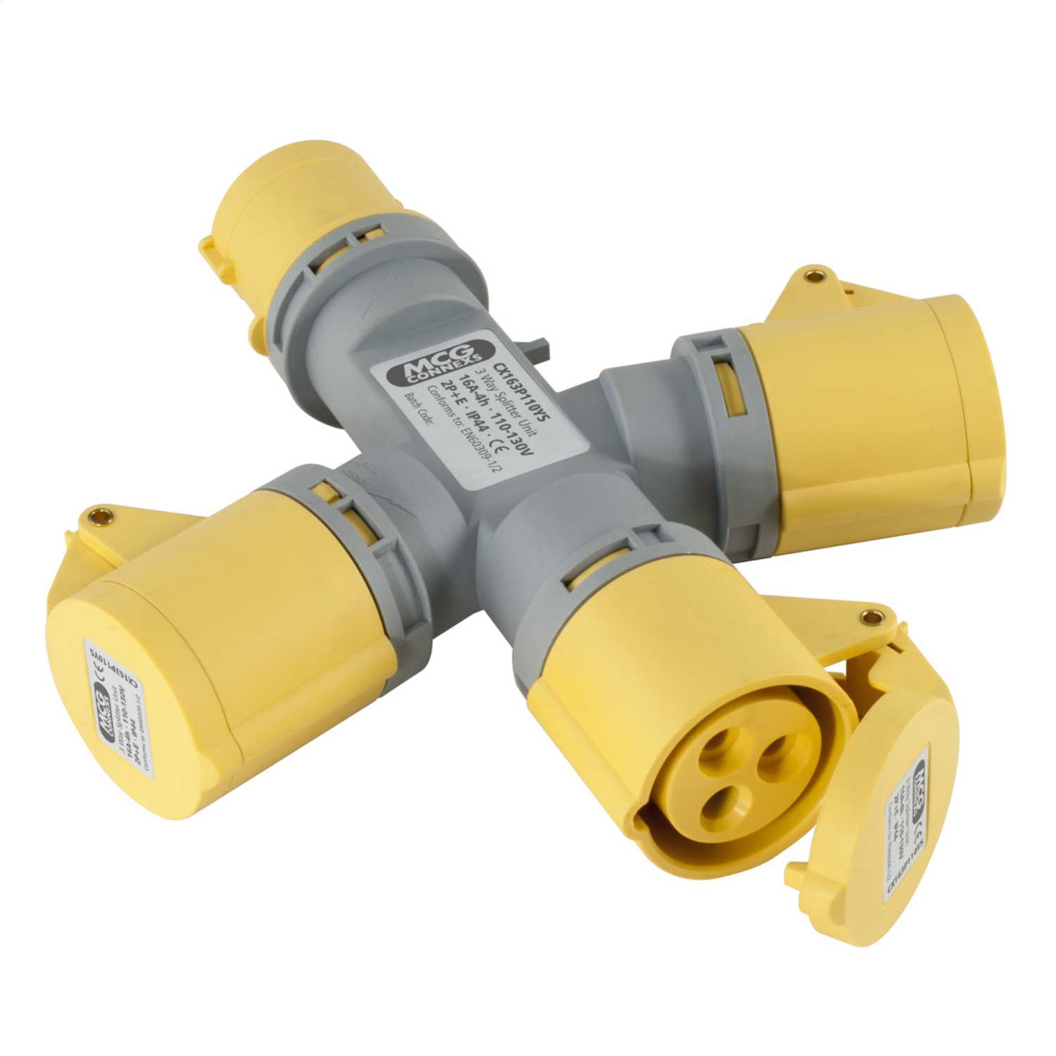 Connexs 16A 2P+E 110V 3 Way Y Splitter IP44 (CX163P110YS) | CEF