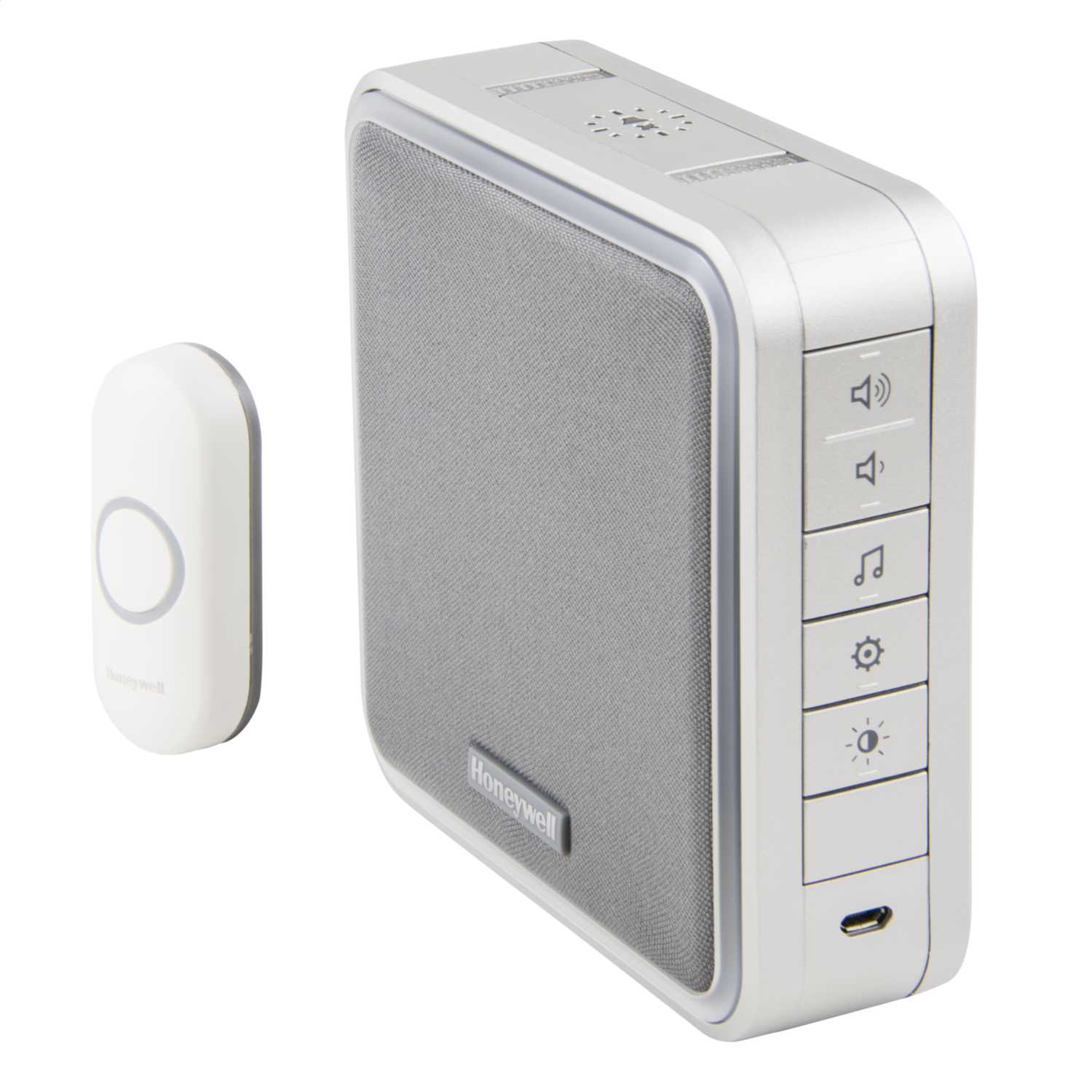Honeywell 200m Wireless Portable Door Chime Kit 8 Tunes Halo LED Silver ...