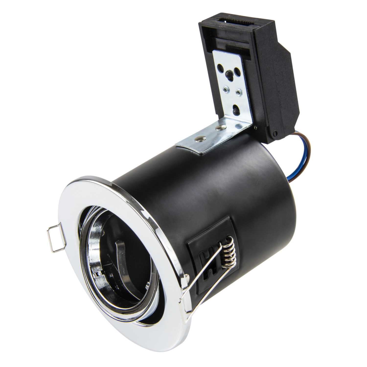 Fusion 50W GU10 Fire Rated Tilt Downlight Polished Chrome (FSFRDTCH) | CEF