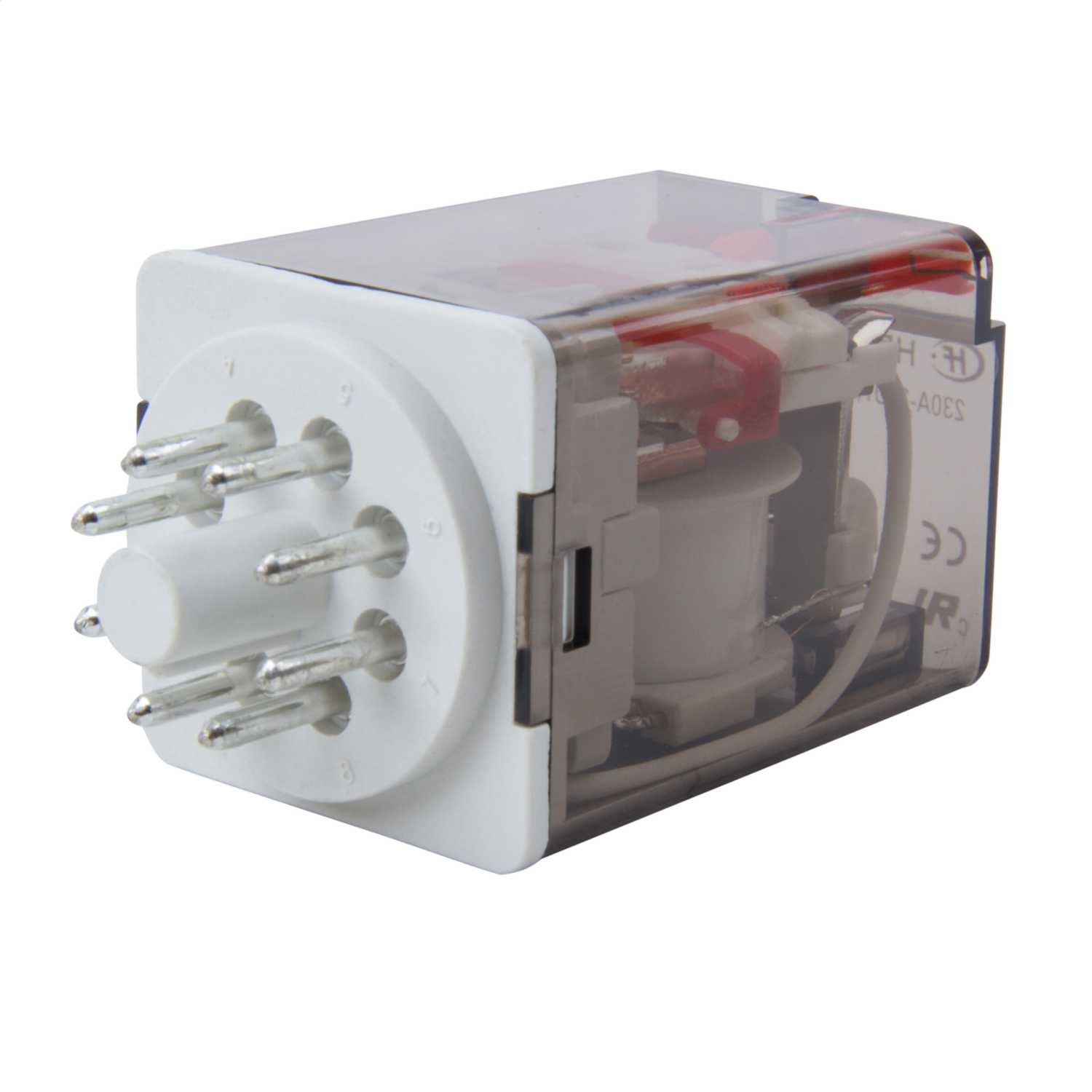 MCG 8 Pin 230V AC 10A 2 Pole Changeover Plug In Relay (JQX10-A240-2) | CEF