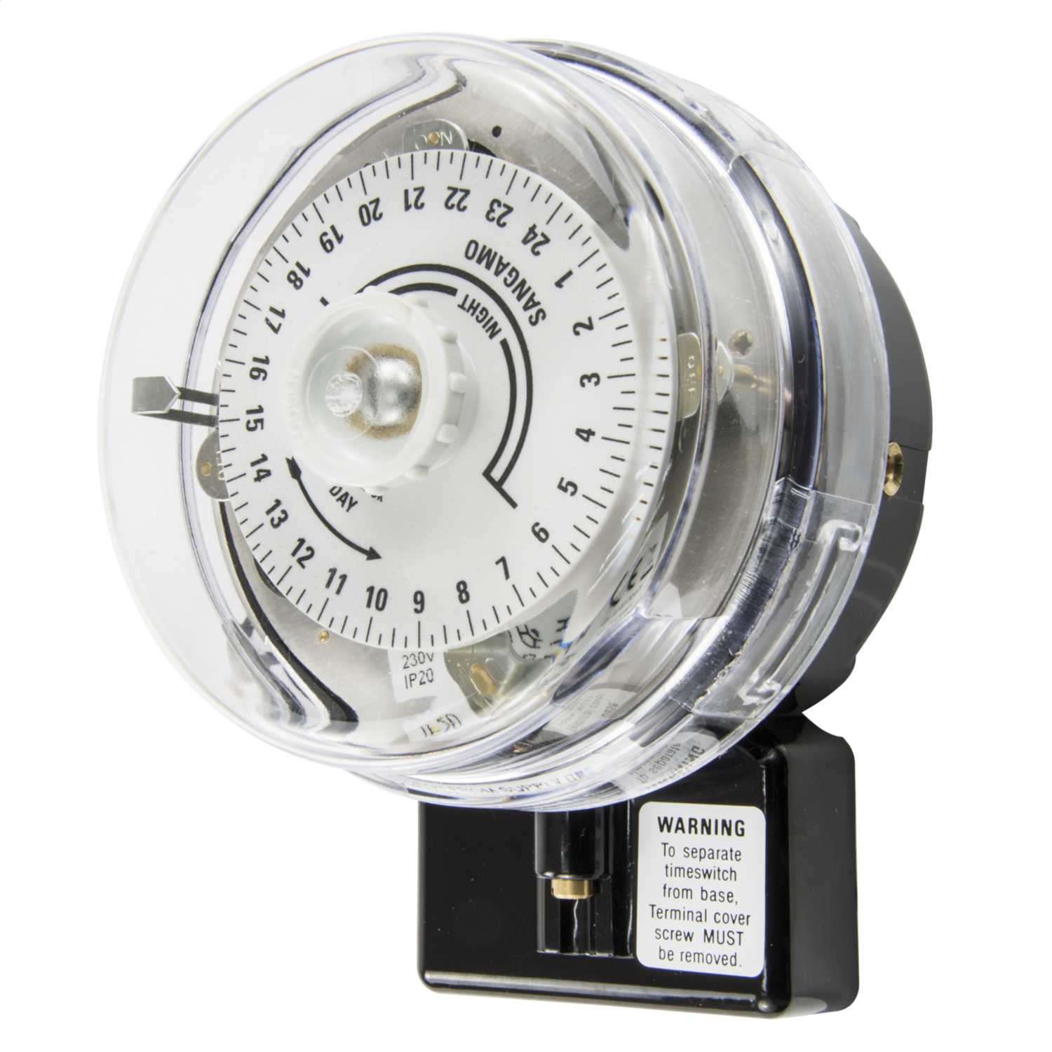 Sangamo 20A 3 Pin 24 Hour Round Pattern Time Switch 2 On / Off Day Omit ...