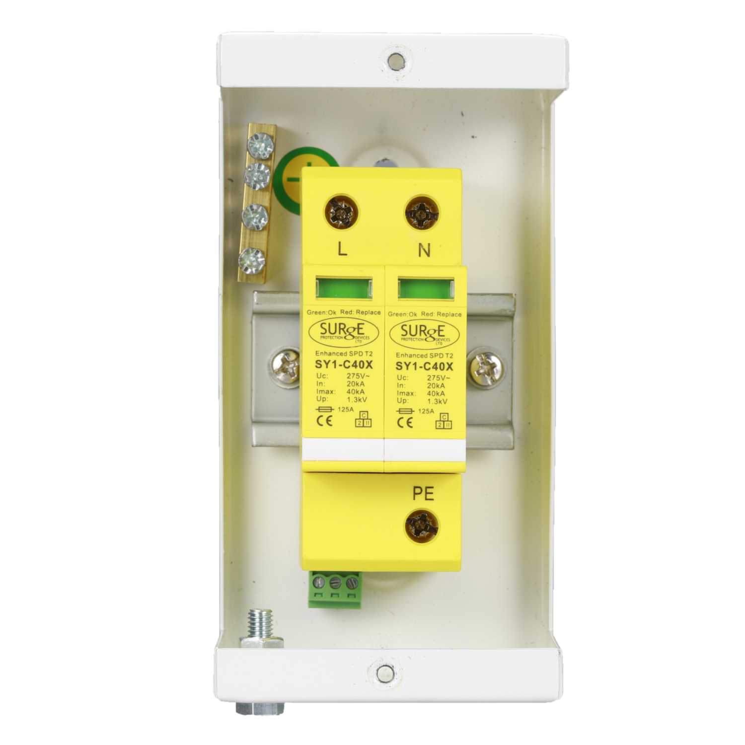 MCG 40kA 2 Module Single Pole and Neutral Type 2+3 Surge Protector ...