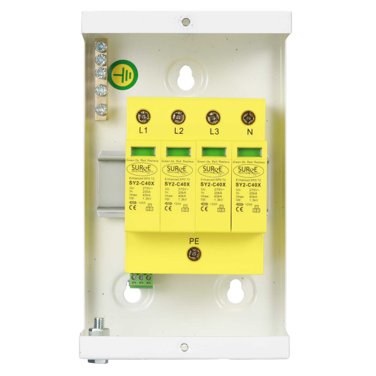 MCG 40kA 4 Module 3 Pole and Neutral Type 2+3 Surge Protector with ...
