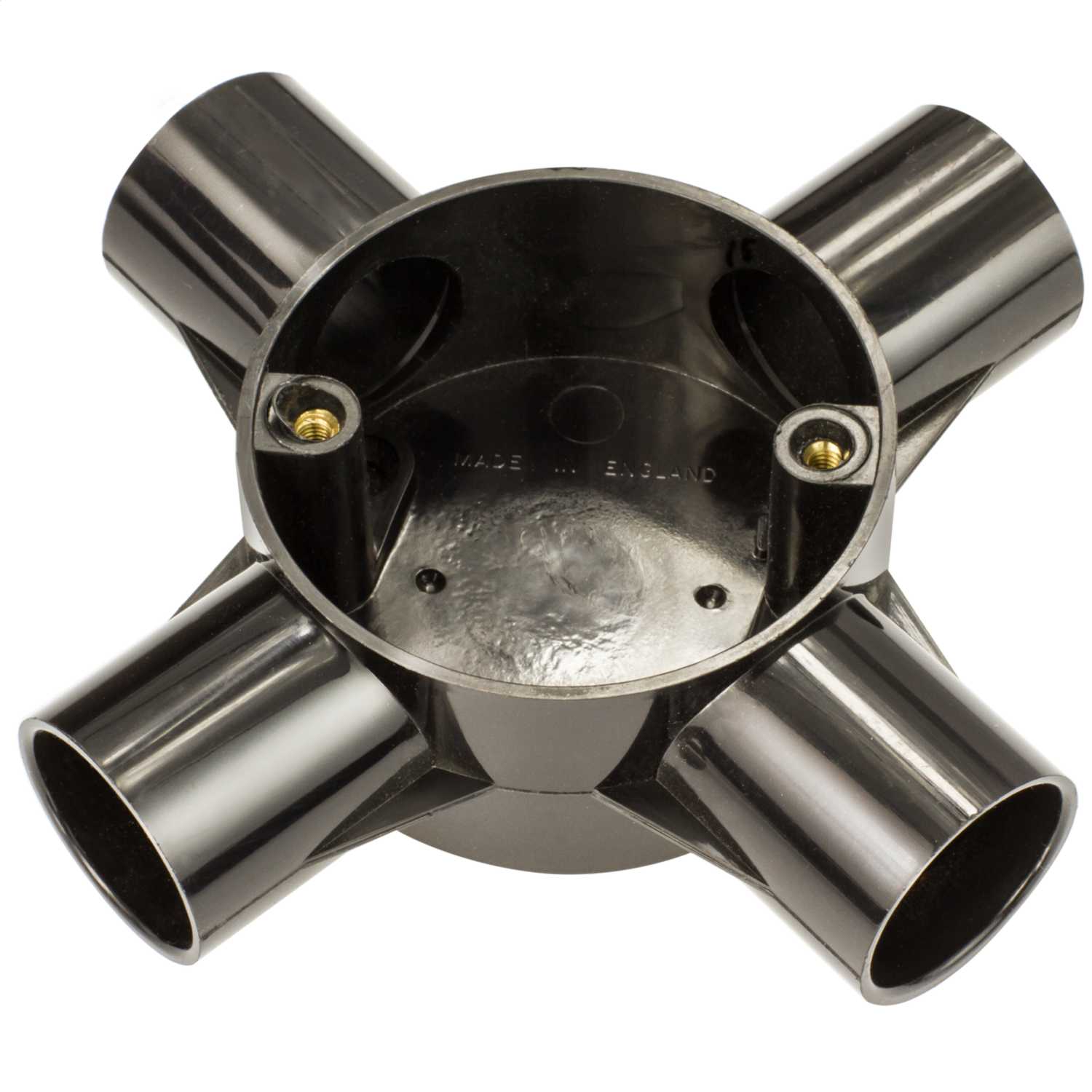 Centaur 25mm PVC Conduit 4 Way Box Black (Sold in 1's) (25 CRB 6B) | CEF