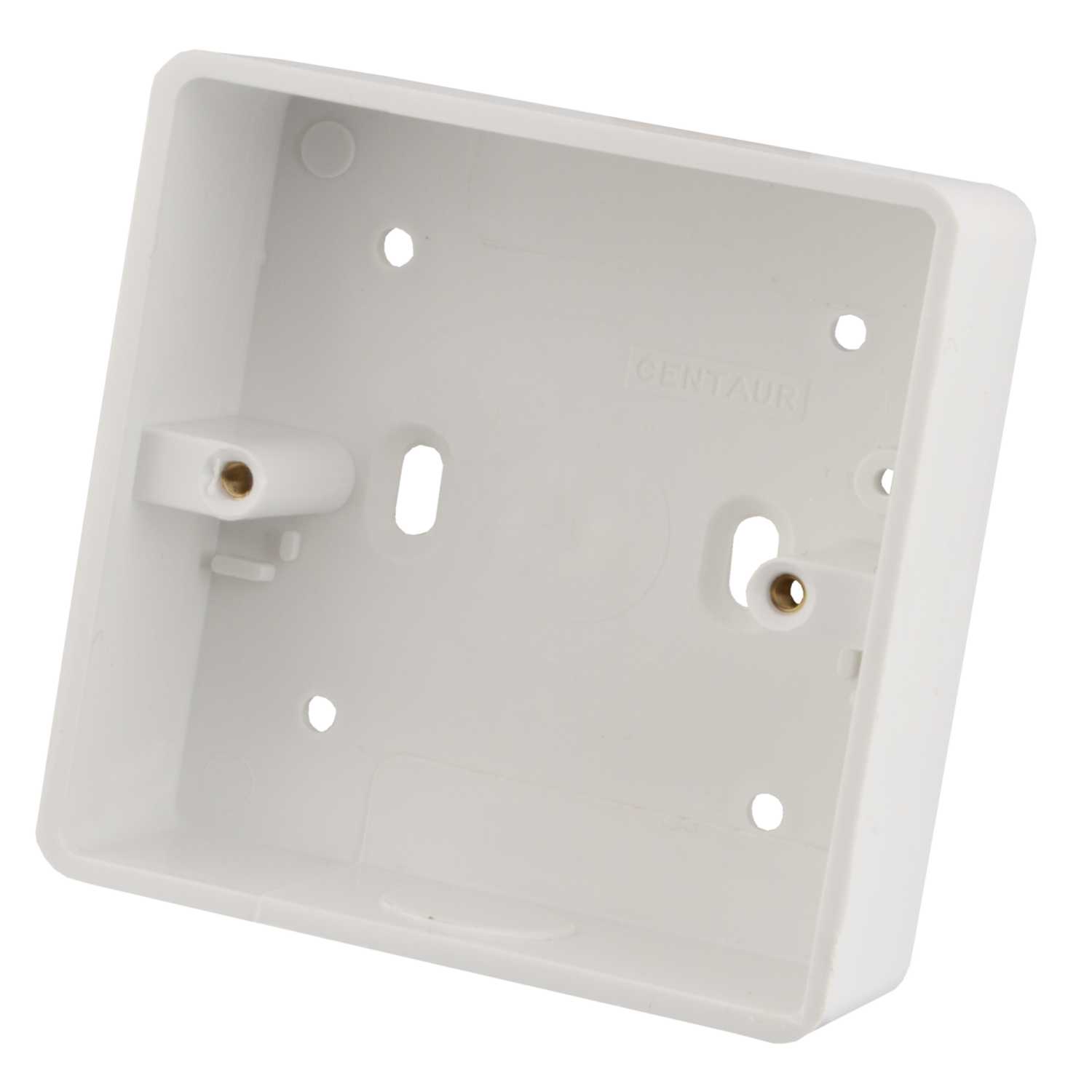 Centaur 1 Gang 32mm PVC Surface Box Round Corners with 20mm KO White ... Centaur 1 Gang 32mm PVC Surface Box Round Corners with 20mm KO White ...
