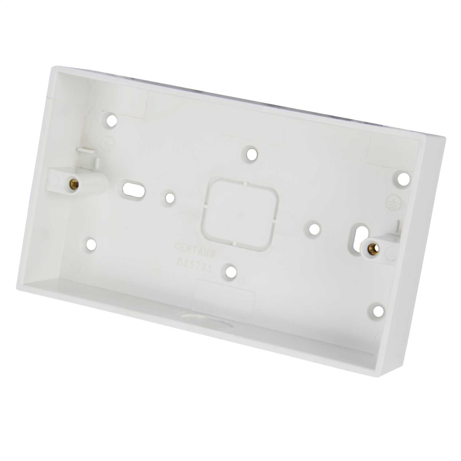 Centaur 2 Gang 32mm PVC Surface Box Square Corners 20mm KO White (SBR ...