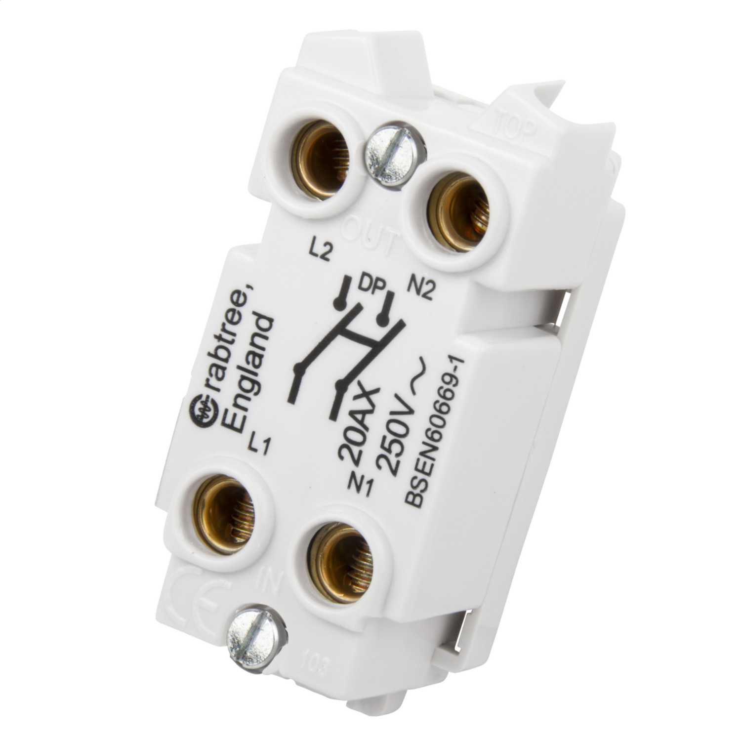 Crabtree 20A Double Pole Grid Switch (4460) | CEF