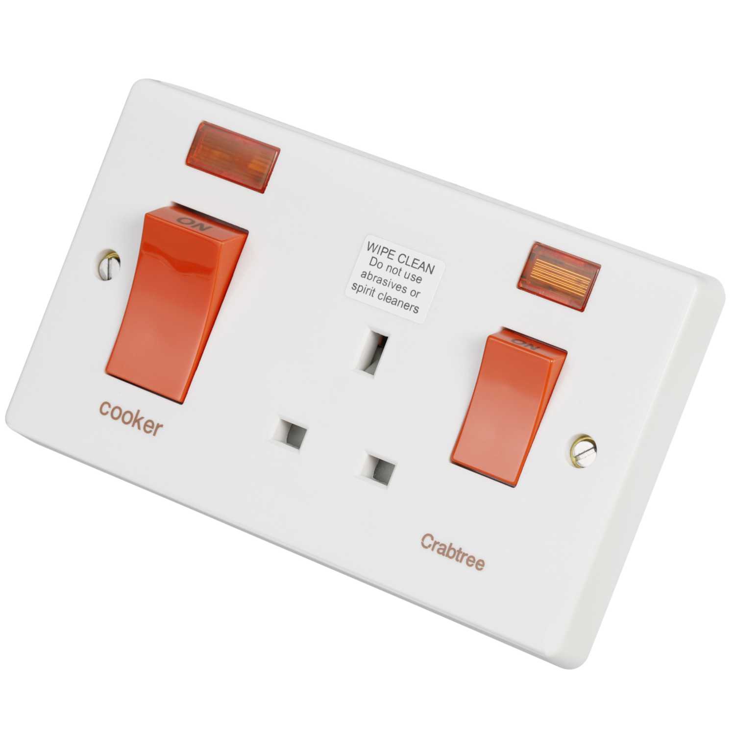 Crabtree 45A DP Cooker Control Unit with Neon marked Cooker White (4521 ...