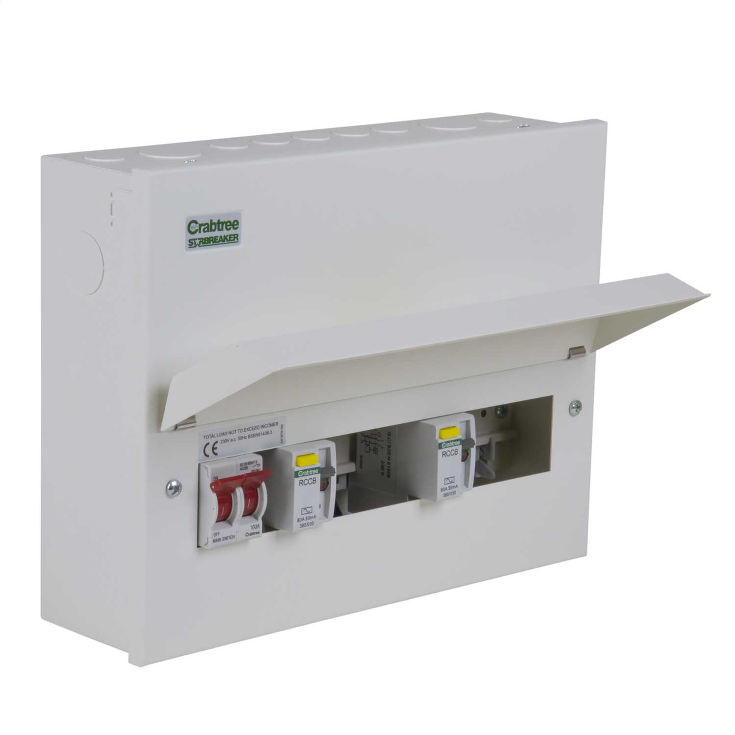 Crabtree Starbreaker 4 + 4 Dual RCD High Integrity Metal Clad Consumer ...