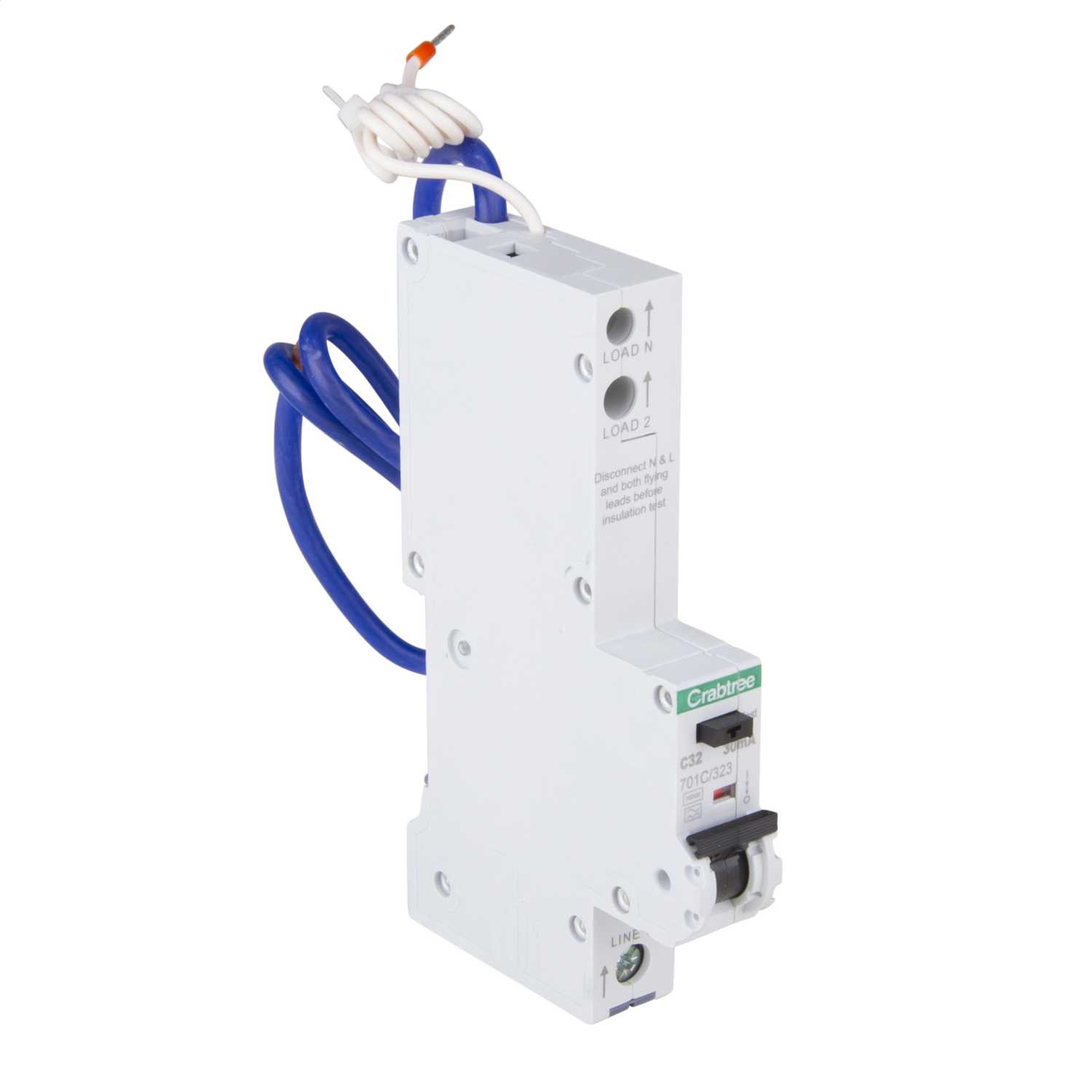 Crabtree Polestar 32A Single Pole 1 Module C Curve 16kA 30mA Type A RCBO (701C/323) | CEF