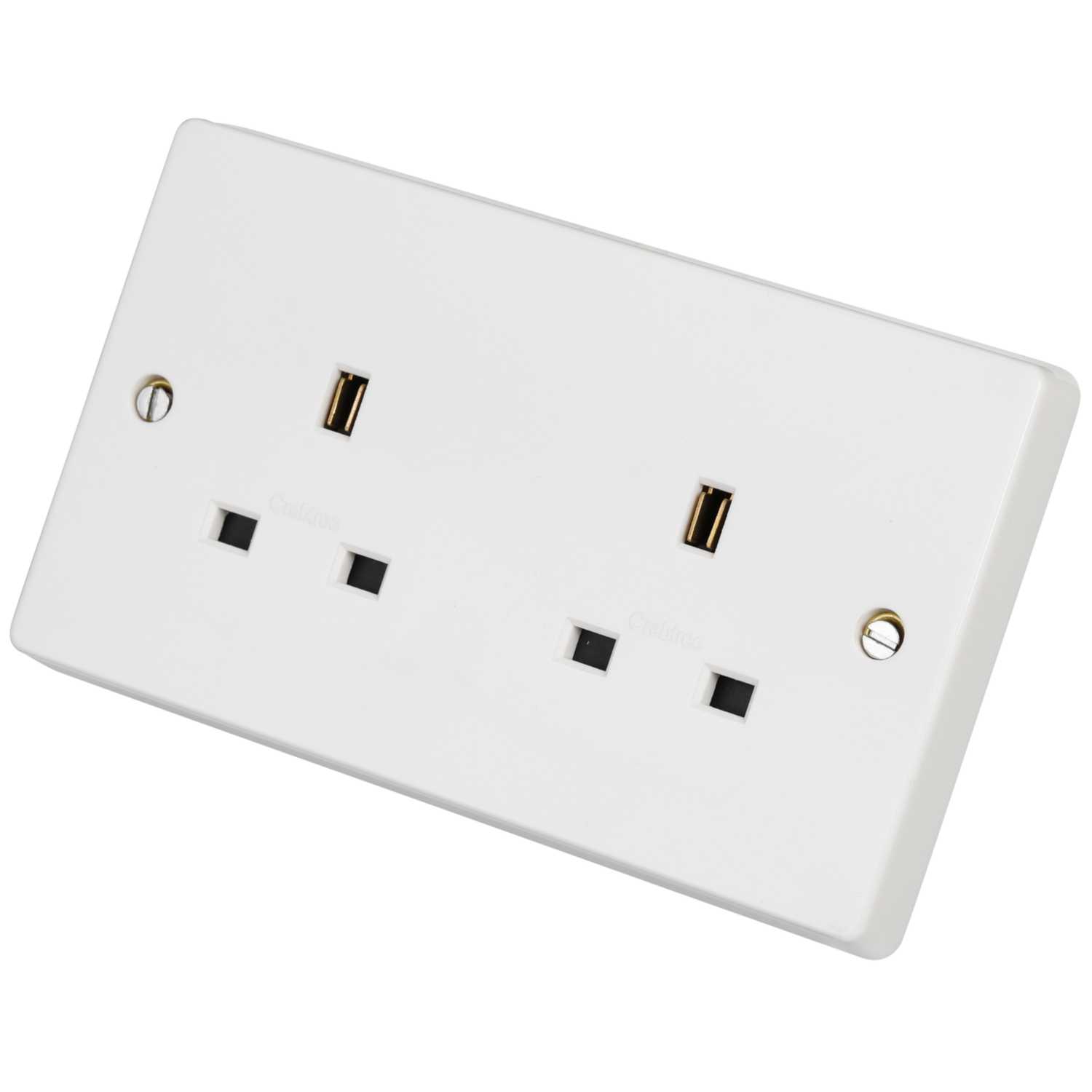 Crabtree 13A 2 Gang Unswitched Socket White (7257) | CEF