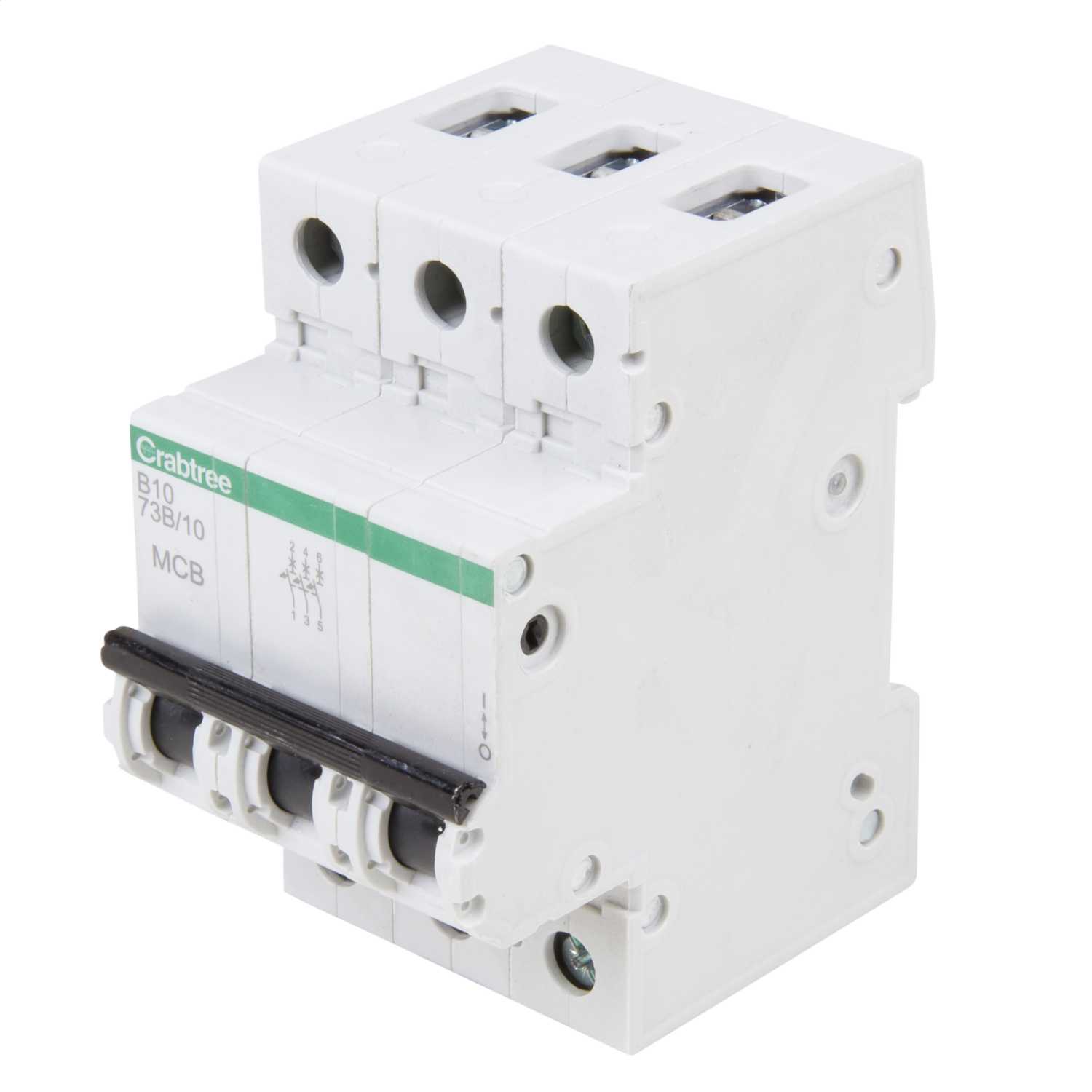 Crabtree Polestar Compact 10A Triple Pole 16kA B Curve MCB (73B/10) | CEF