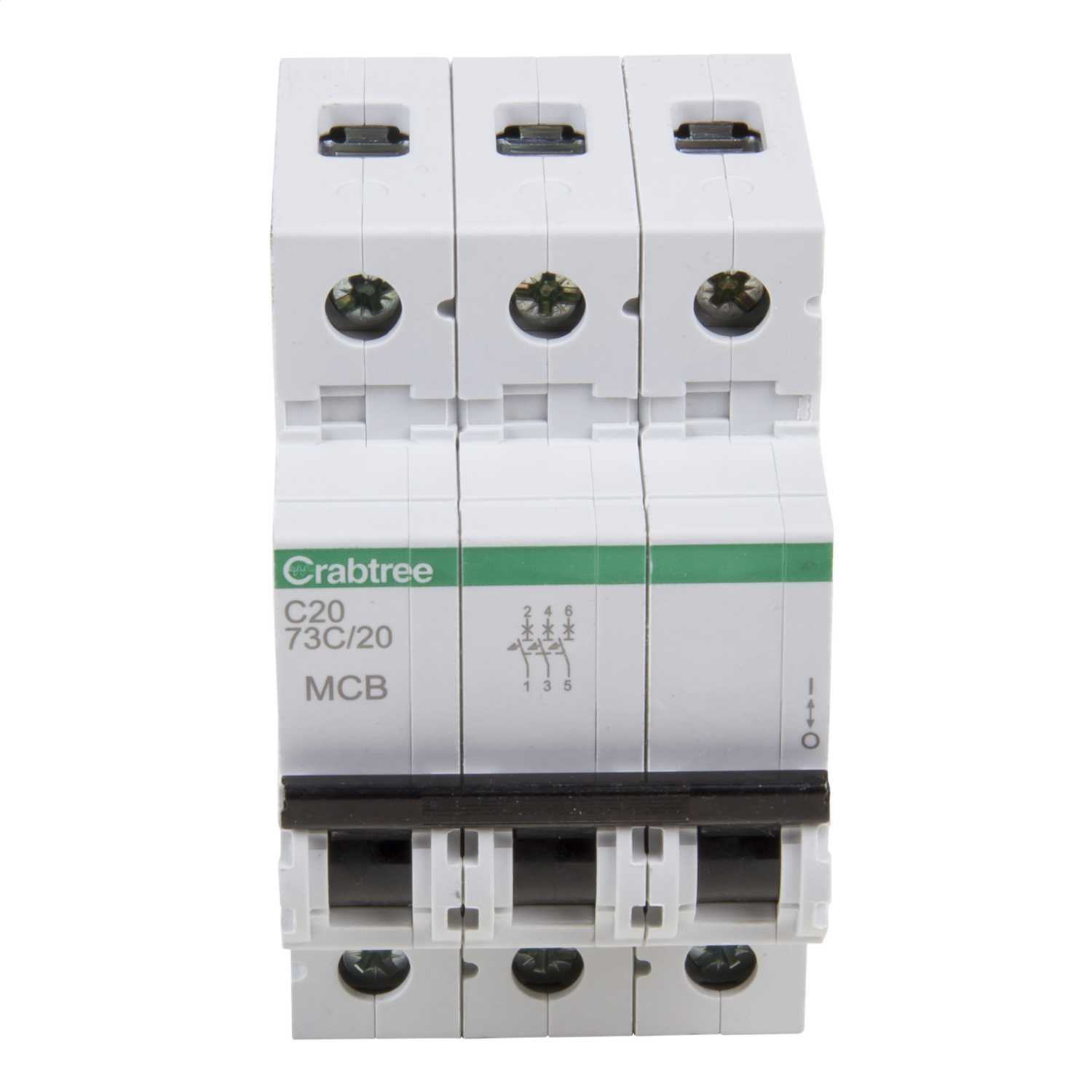 Crabtree Polestar Compact 20A Triple Pole 16kA C Curve MCB (73C/20) | CEF