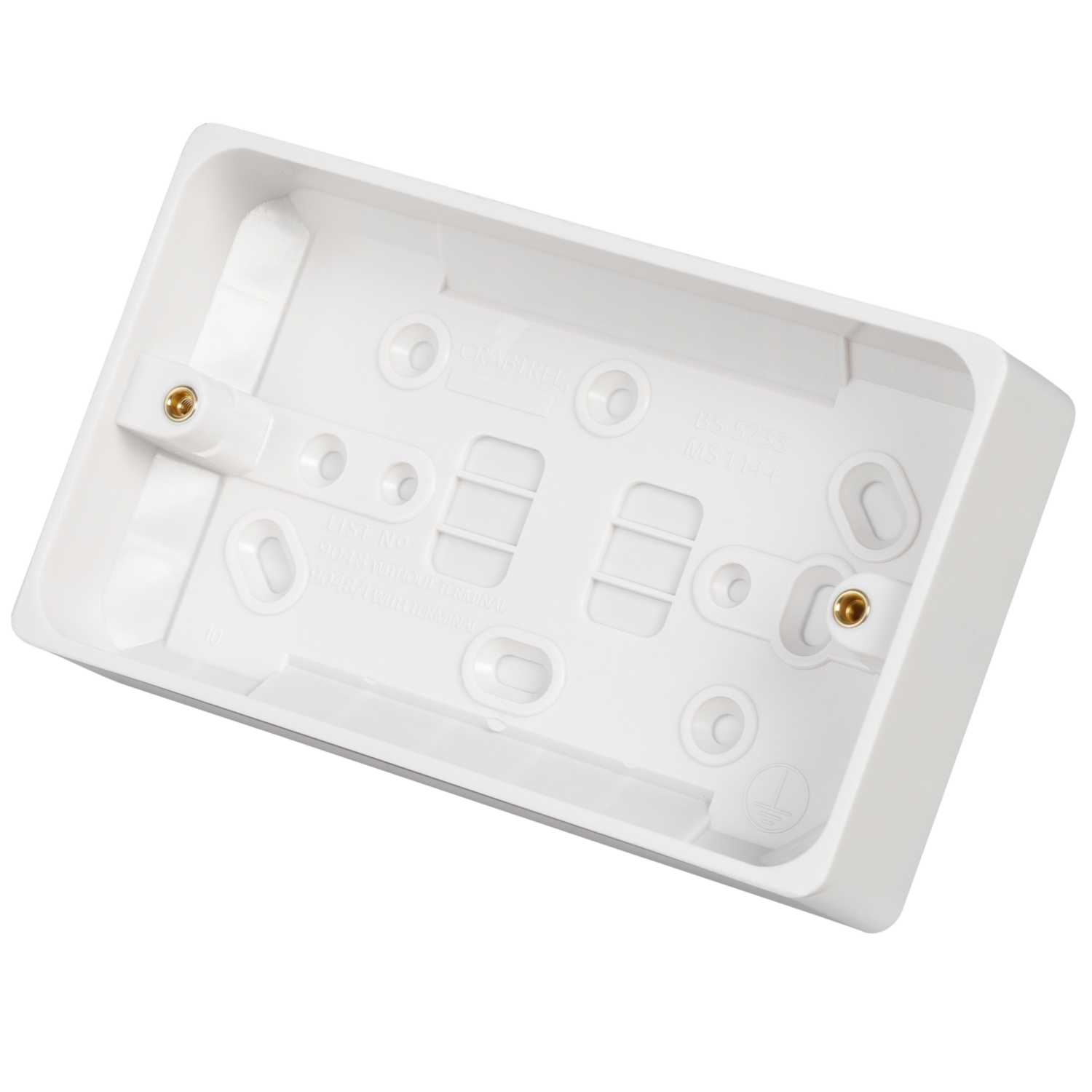 Crabtree 2 Gang 29mm Pattress Back Box White (9048) | CEF