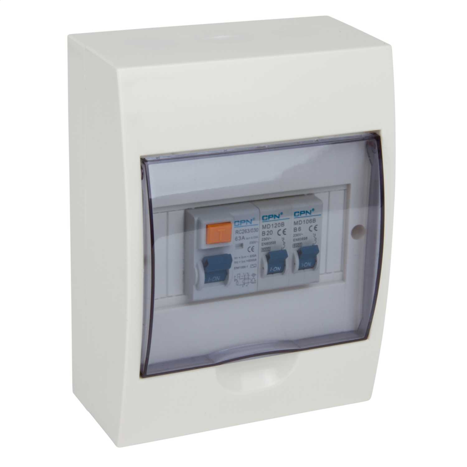 Cudis CPN 6 Way 63A 30mA RCD Insulated Consumer Unit with 6A + 20A MCB ...