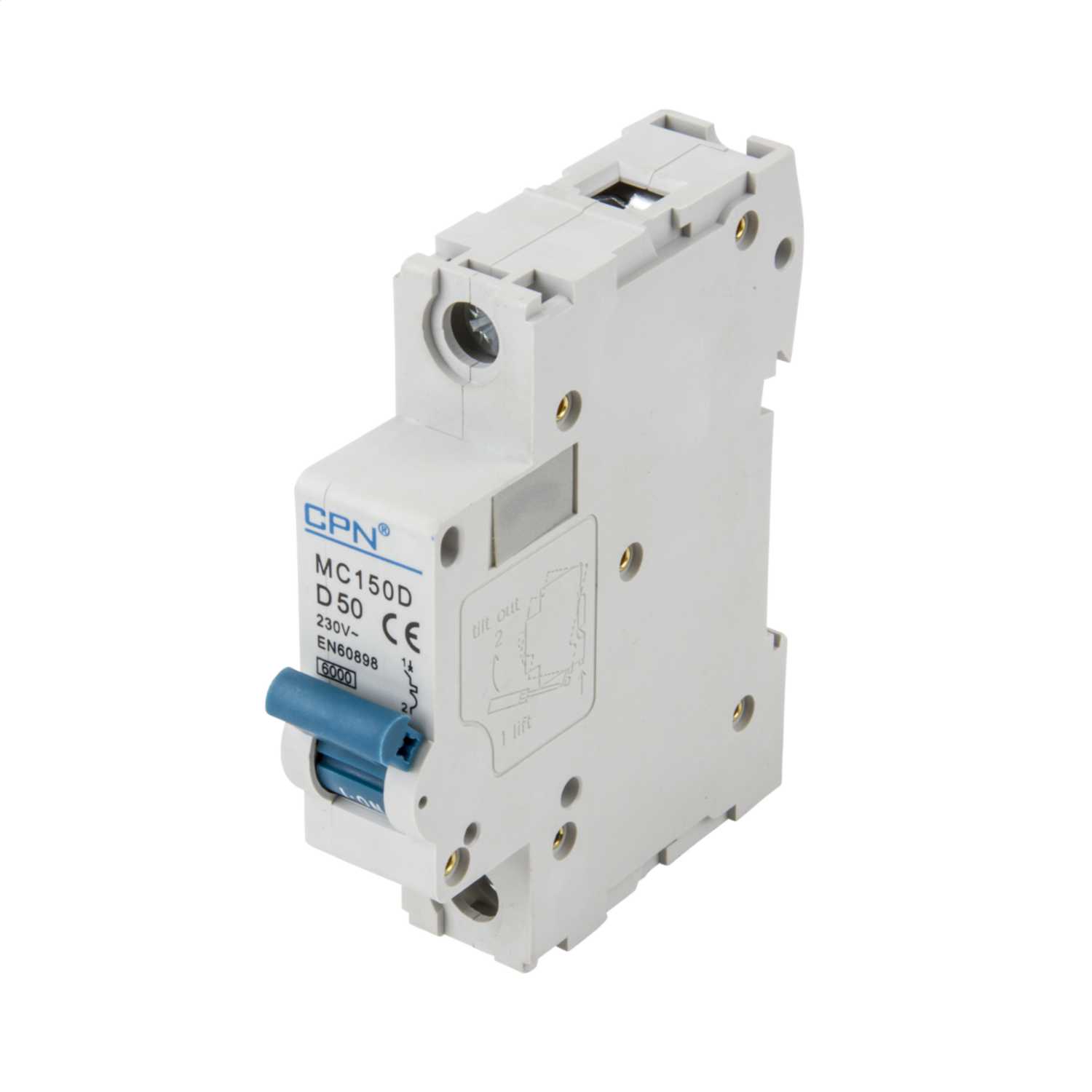 Cudis CPN MC 50A Single Pole 6kA D Curve MCB (MC150D) | CEF