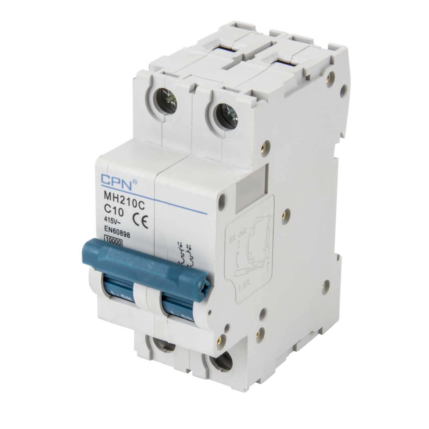 Cudis CPN 10A Double Pole 10kA C Curve MCB (MH210C) | CEF