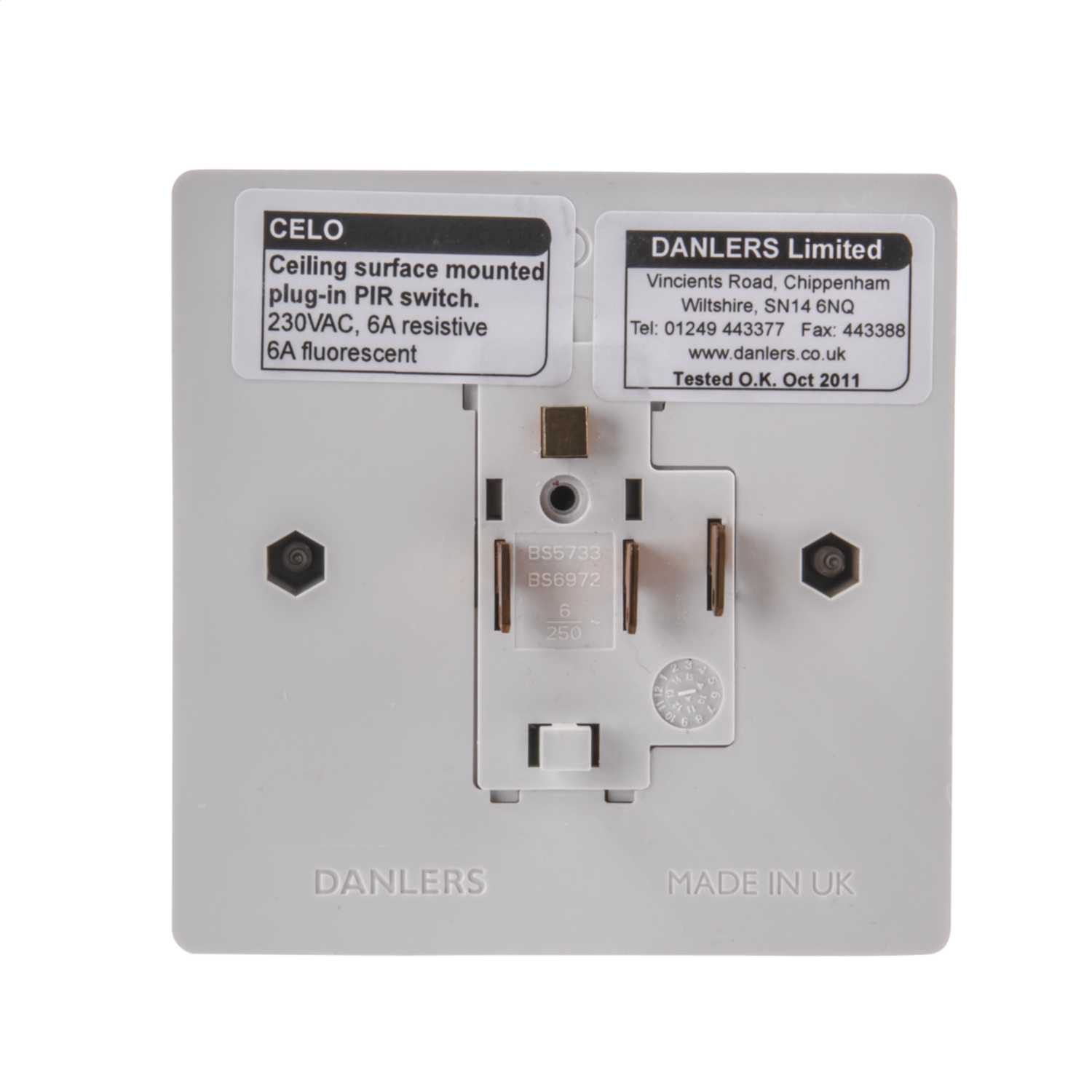Danlers Ceiling Surface Mounted Plug In PIR Occupancy Switch White ...