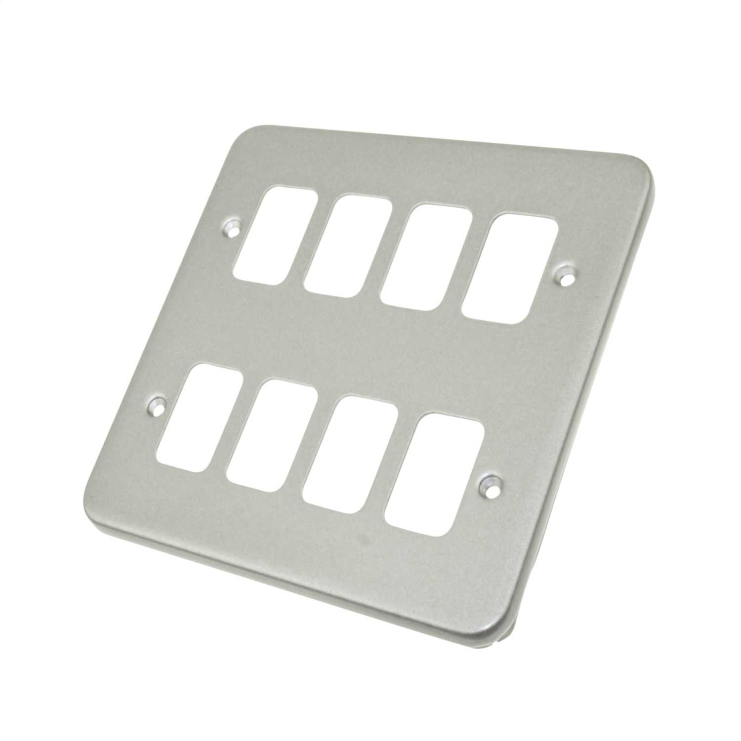Deta 8 Gang Grid Front Plate Metalclad (G3326) | CEF