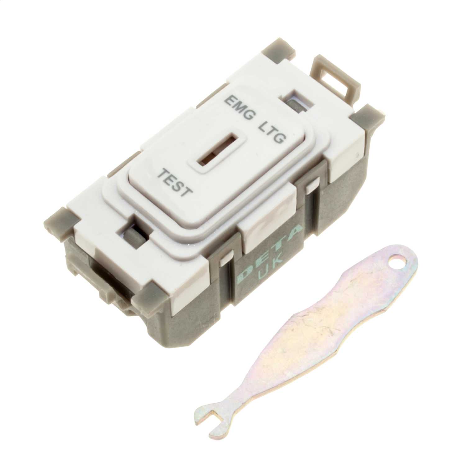 Deta 20A Double Pole Grid Key Switch marked Emergency Lighting Test ...