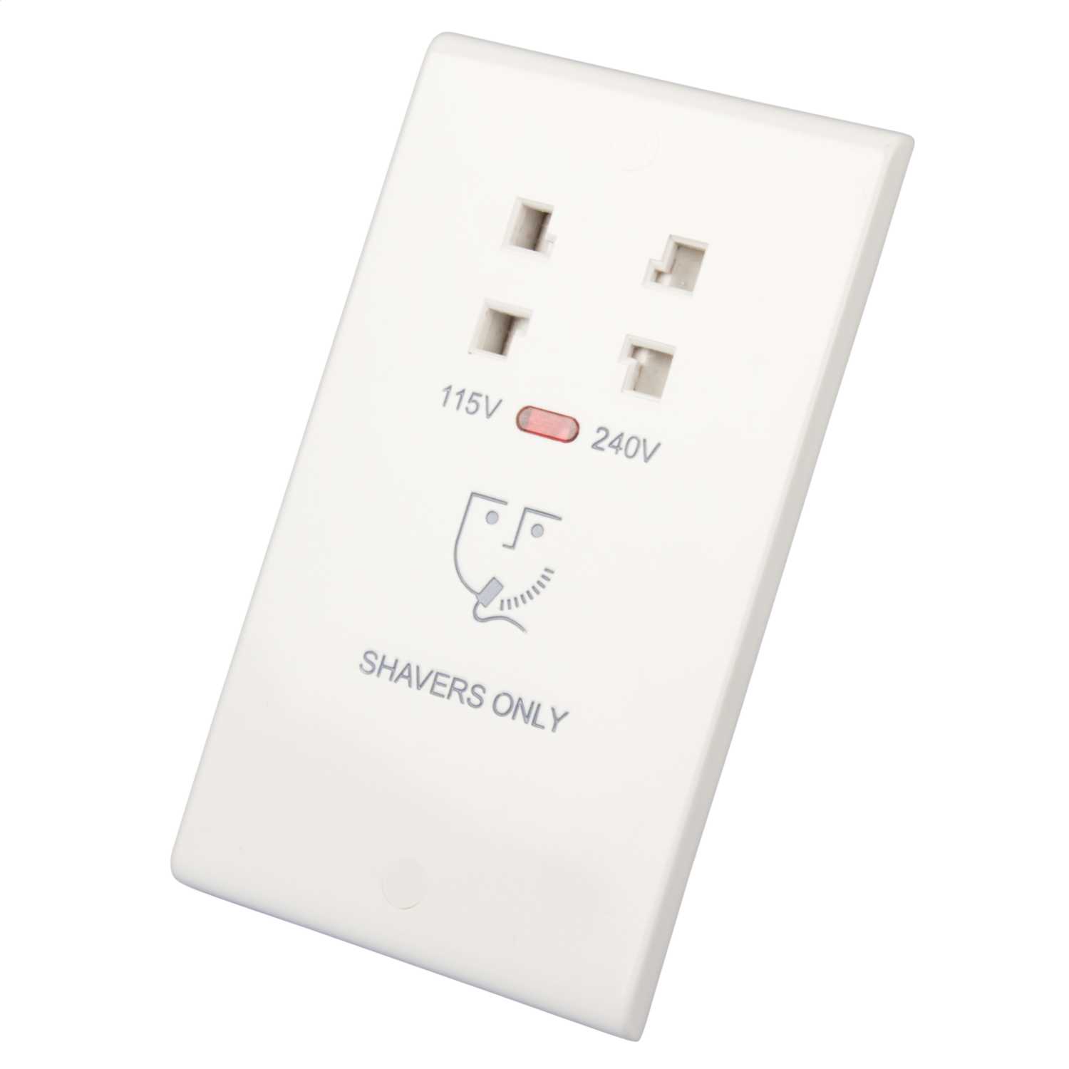 Deta 115 / 230V Dual Voltage Shaver Socket White (S1305) | CEF