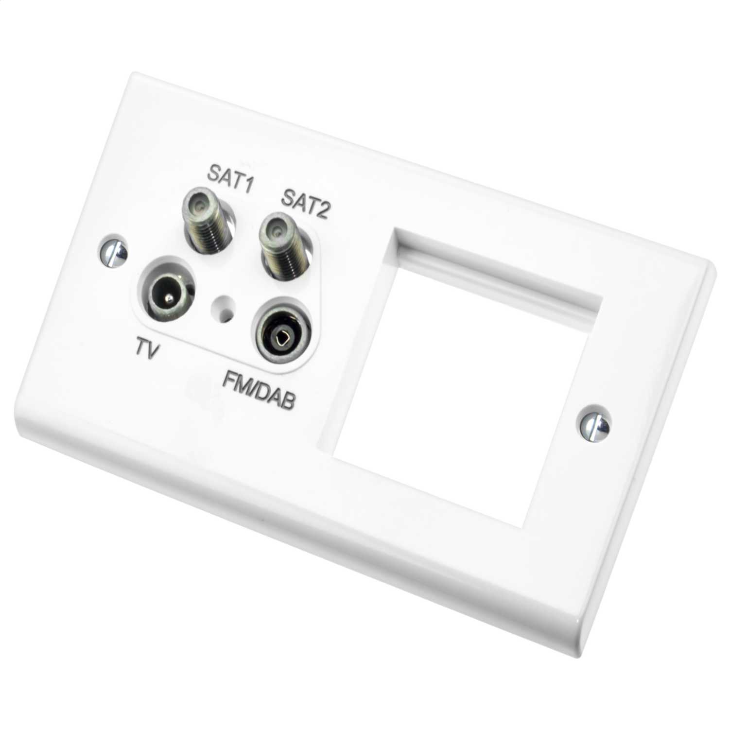Deta 2 Gang Quadplexer TV / FM / DAB / SAT White (S1342) | CEF