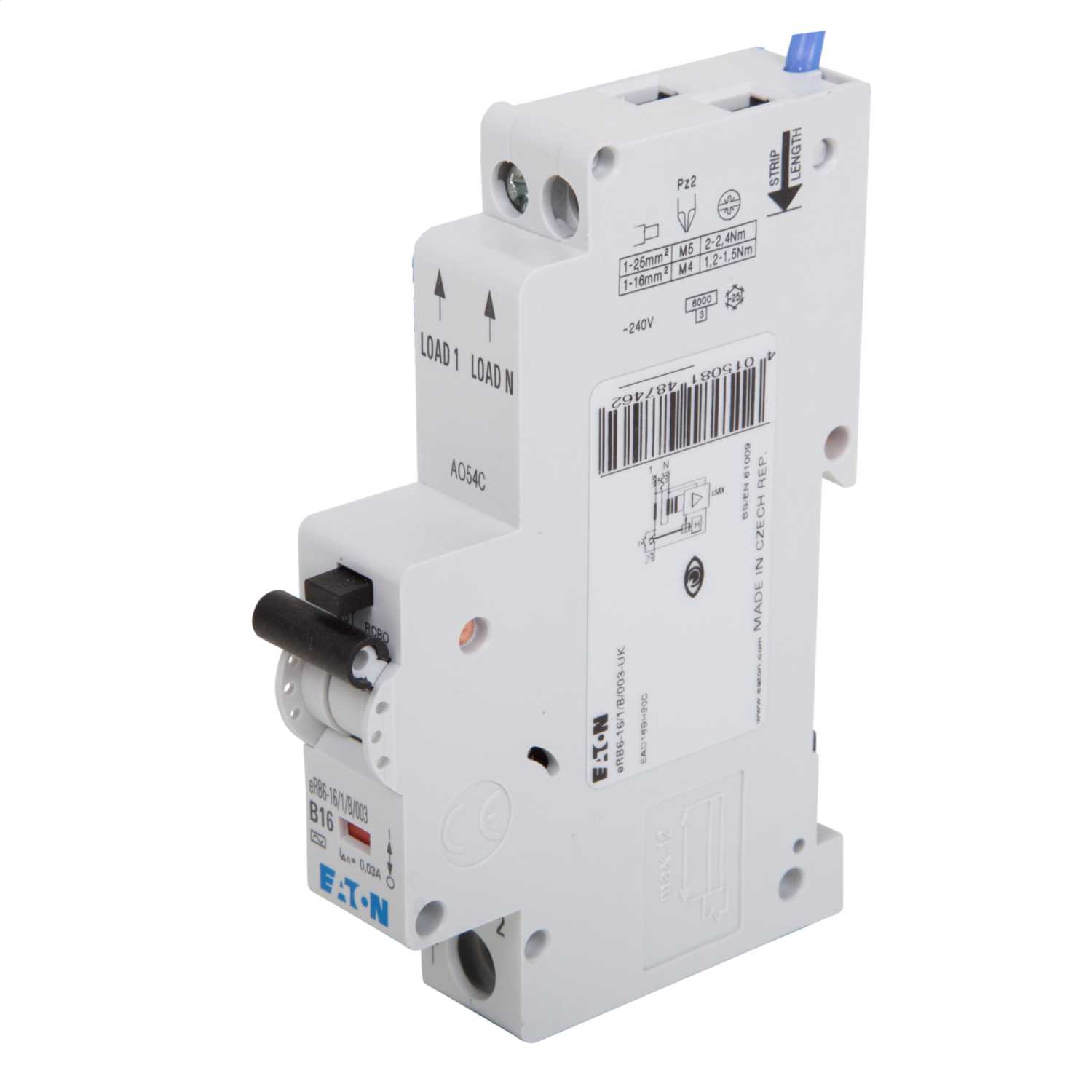 Eaton 6A Single Pole 1 Module 6kA Type B 30mA RCBO (EAD06BH30C) | CEF