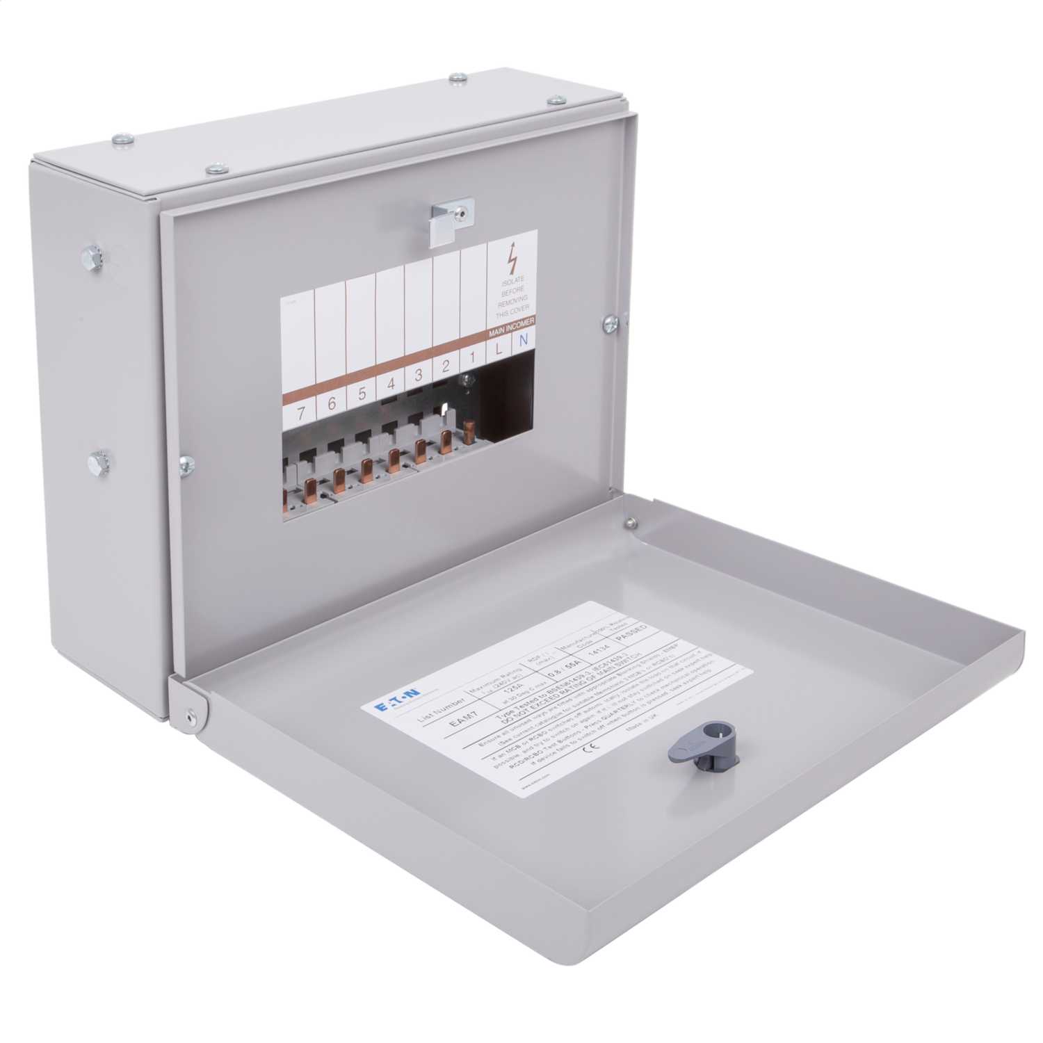 Eaton 7 Way 125A SP+N Metalclad Distribution Board without Incomer ...