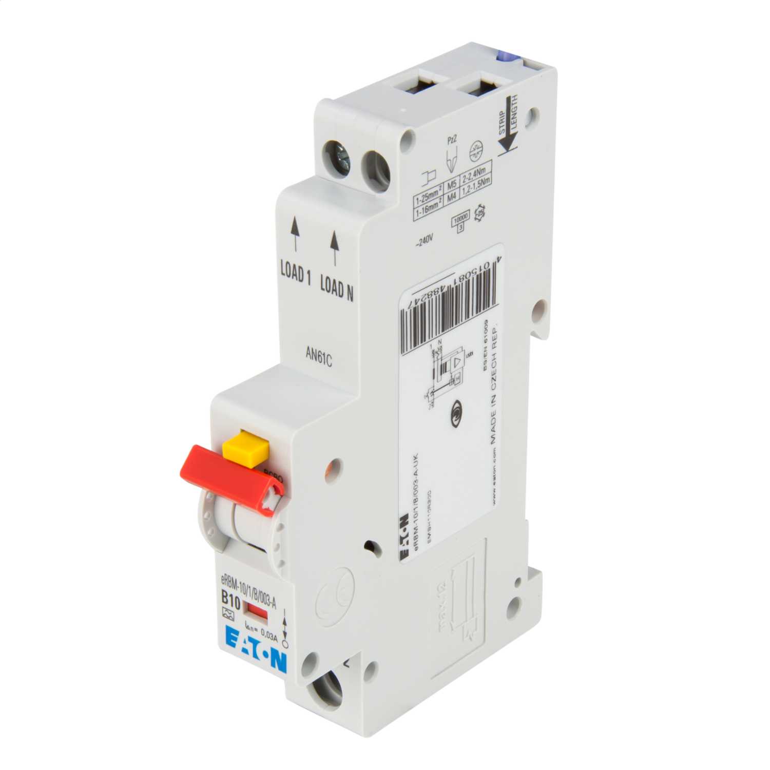 Eaton 6A Single Pole 1 Module B Curve 10kA 30mA Type A RCBO ...